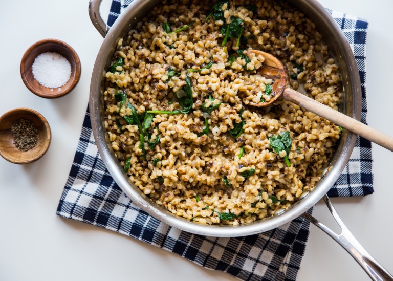 Barley Spinach Risotto - Jelly Toast